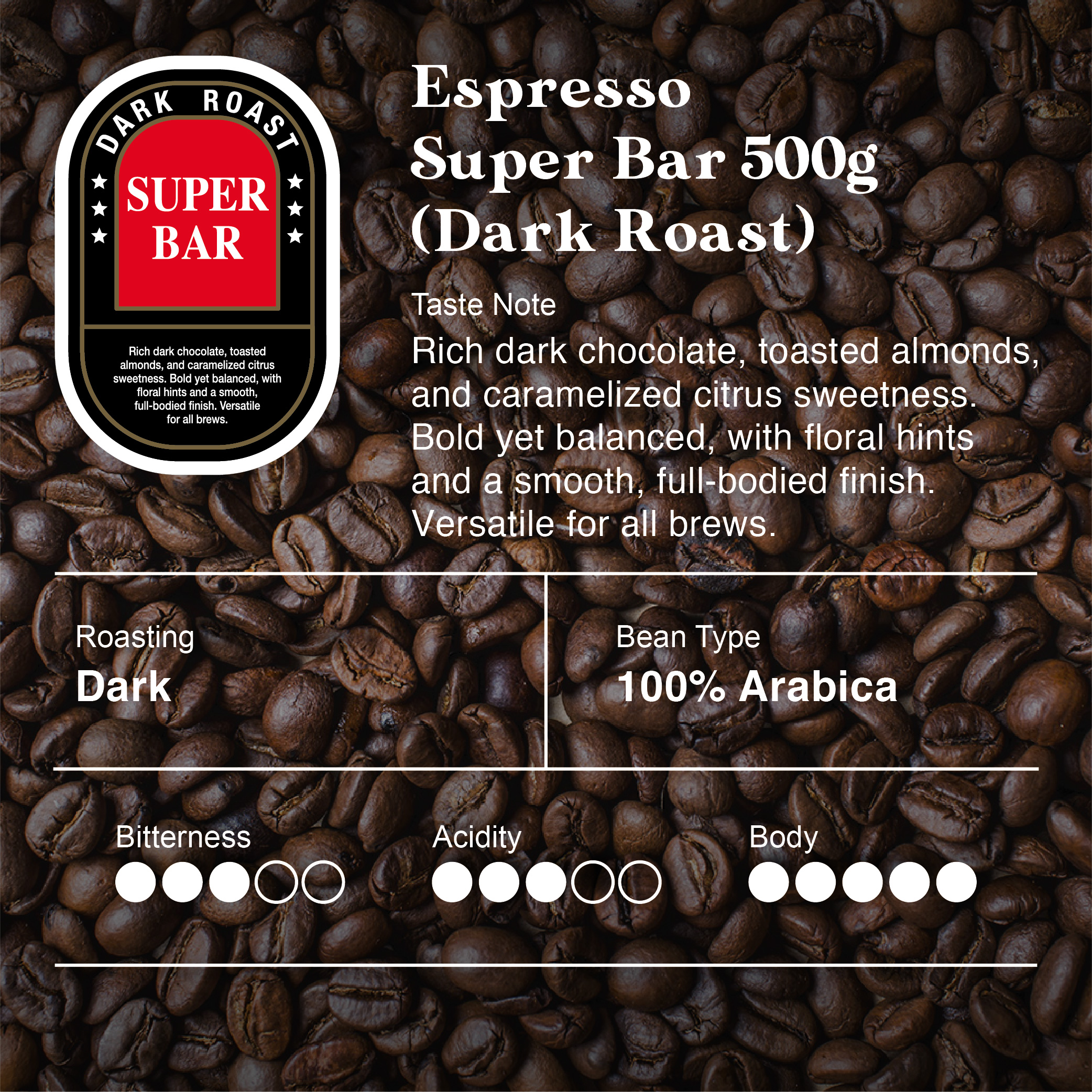 Espresso Super Bar Dark Roast (500g) - Mister Coffee